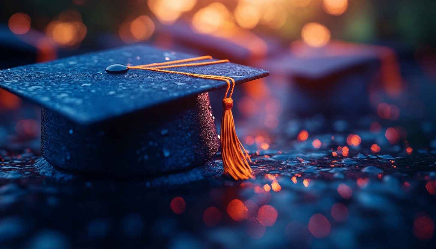 Graduation Cap Academic Achievement 4K Desktop Mobile Background ...