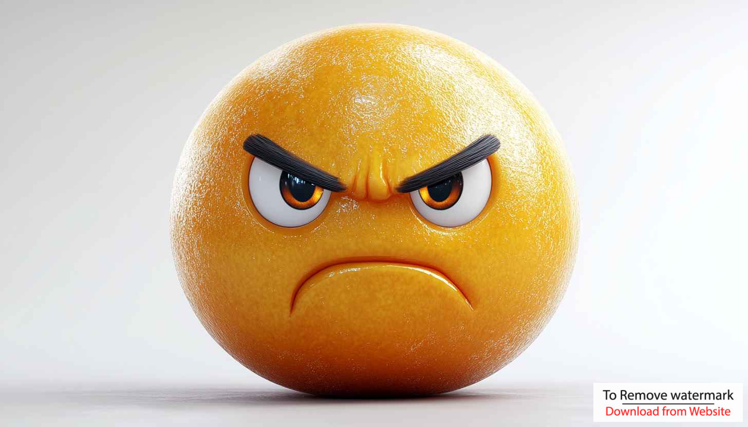 Angry Emoji Orange Fruit HD Wallpaper, 4K Desktop Background - Free Img