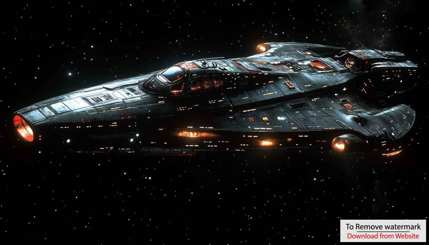 Starship in Space 4K Wallpaper - Sci-Fi Desktop Background - Free Img